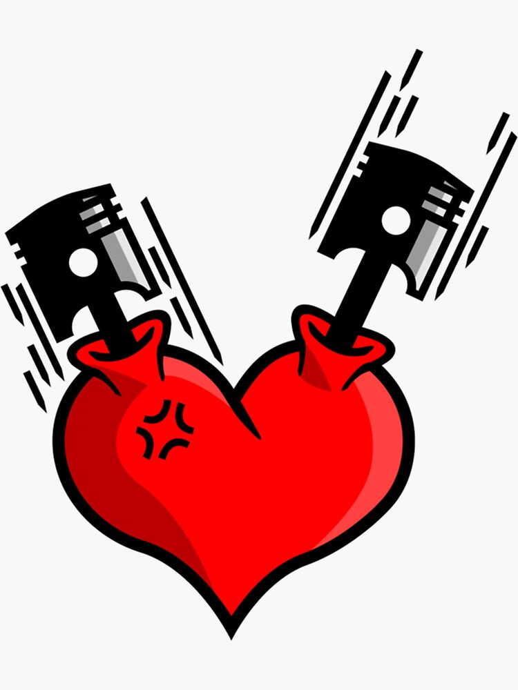 "Heart Engine " Sticker for Sale by Markitame | Redbubble