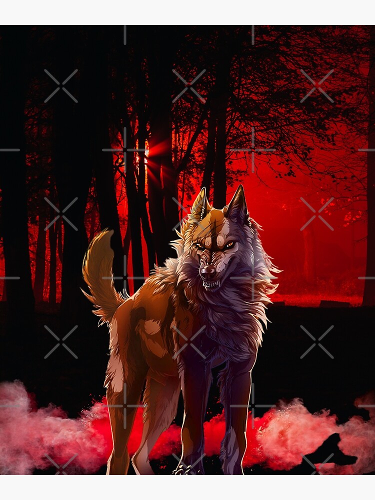 "Monster wolf in the scary forest" Poster for Sale by Marmora-chic ...