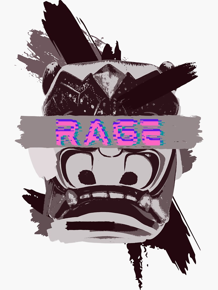 "Oni Mask - Rage" Sticker for Sale by Line-X-Design | Redbubble