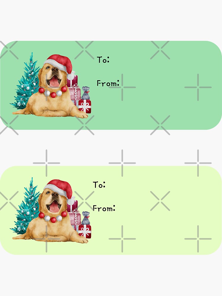 "Cute Watercolor Dogs Christmas Present Labels Holiday Gift Tags Bundle ...