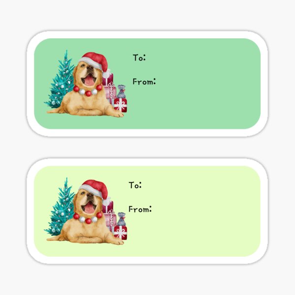 "Cute Watercolor Dogs Christmas Present Labels Holiday Gift Tags Bundle ...