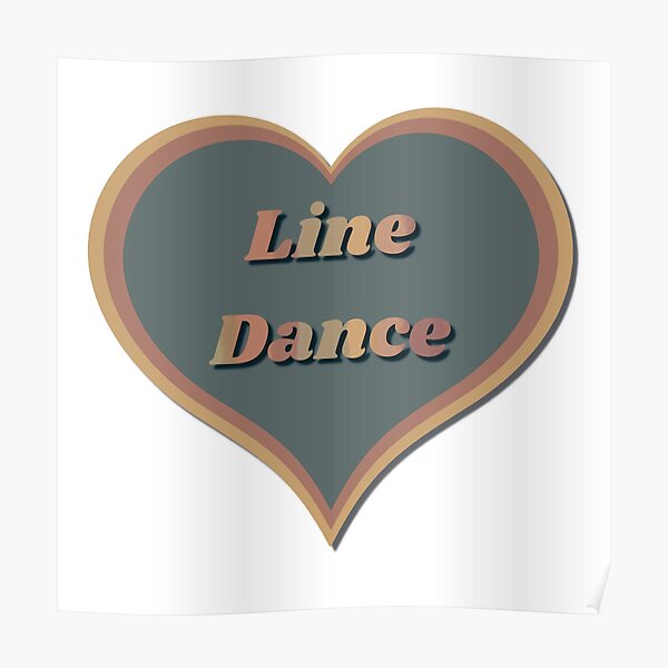 "Line dance heart" Poster for Sale by Bailamor | Redbubble