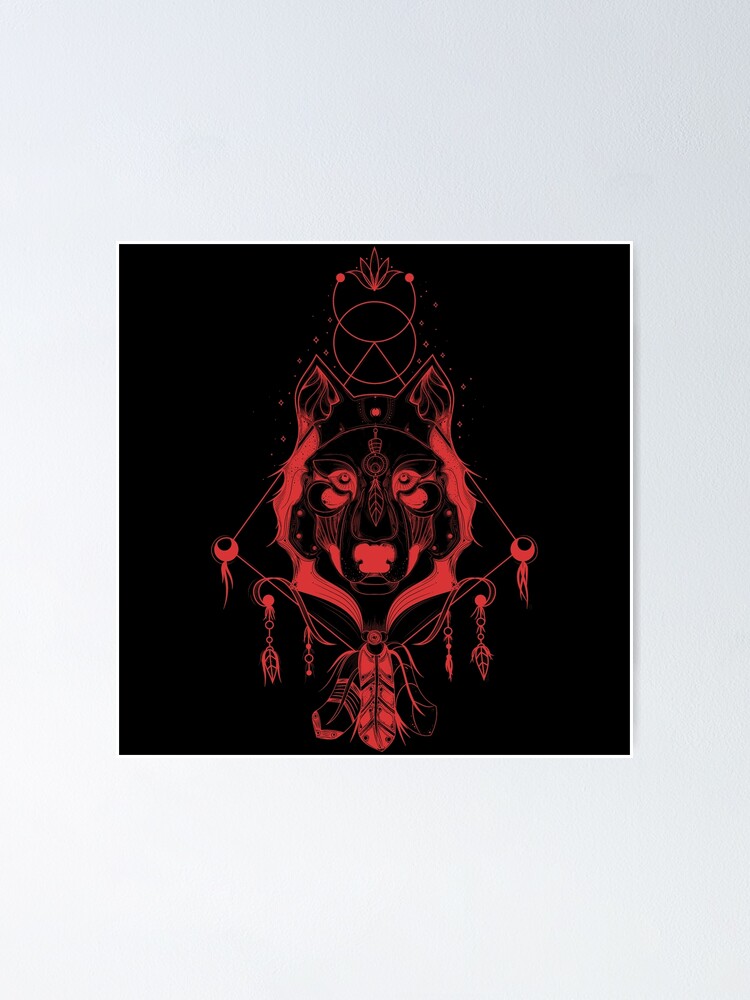 "legendary fantasy wolf astrology" Poster for Sale by muggnut | Redbubble