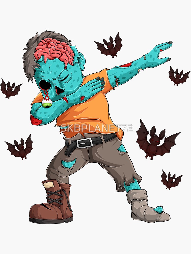 "Zombie doing dabbing dance with a cleaver in his head Halloween ...