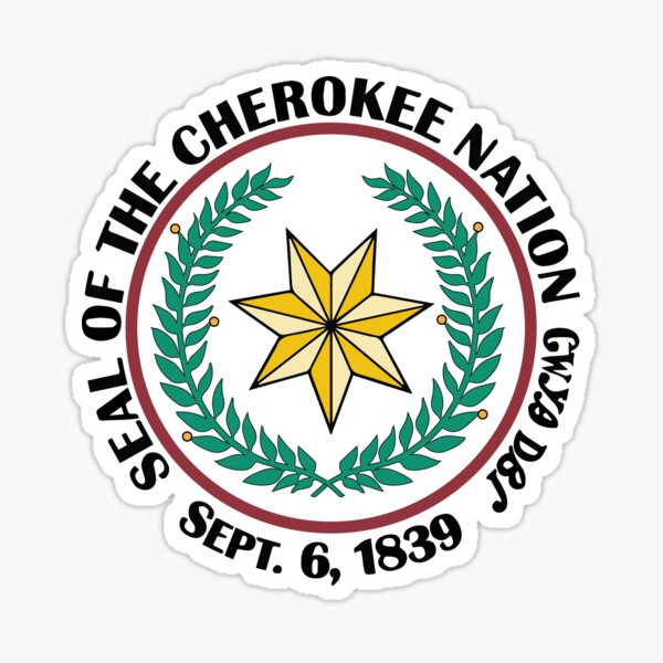 "flag of the cherokee | cherokee nation - cherokee indians" Sticker for ...