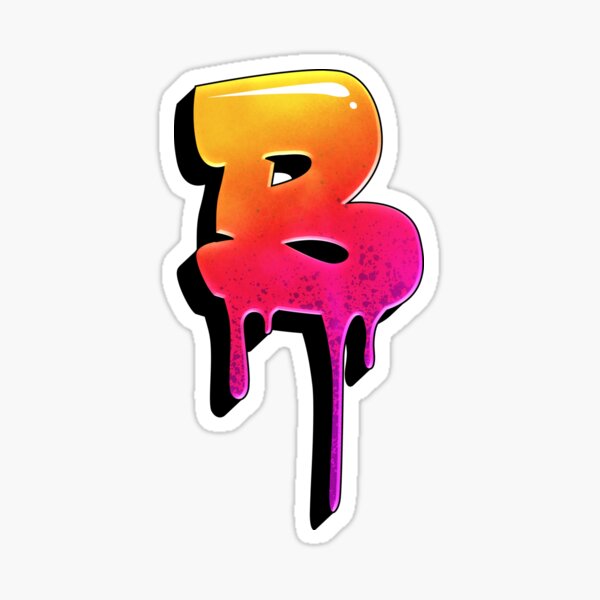 "Graffiti Letters B Letter Colorful Paint Splash Style" Sticker for ...