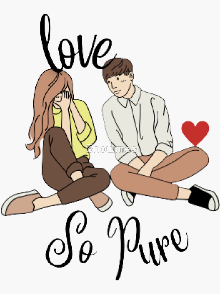 "Manhwa love is pure" Sticker for Sale by Showmee | Redbubble