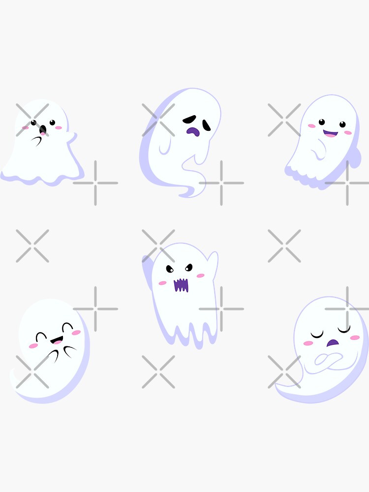 "Cute Boo Ghost Emoji" Sticker for Sale by Pixelish | Redbubble