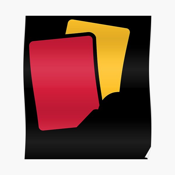 "Referee Red Yellow Card Whistle Sticker" Poster for Sale by ...