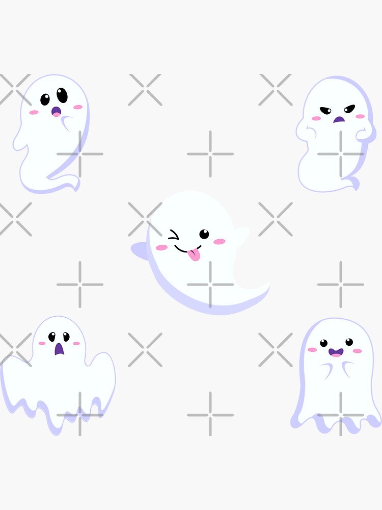 "Cute Boo Ghost Emoji" Sticker for Sale by Pixelish | Redbubble