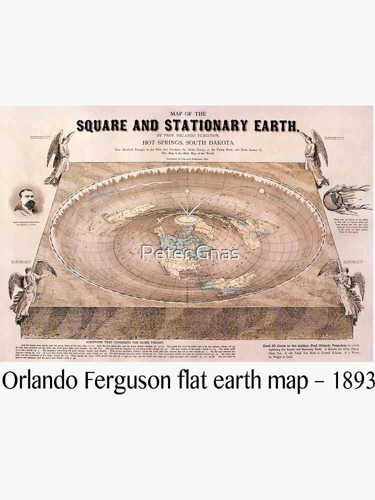 "Orlando Ferguson Flat Earth Map" Sticker for Sale by pgnas | Redbubble