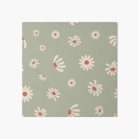 "Sage green daisy cottagecore pattern" Art Board Print for Sale by ...
