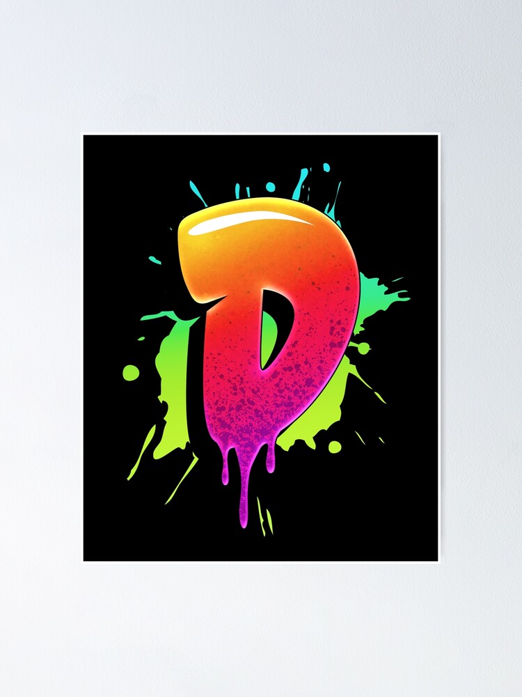 "Graffiti Letters D Letter Colorful Paint Splash Style" Poster for Sale ...