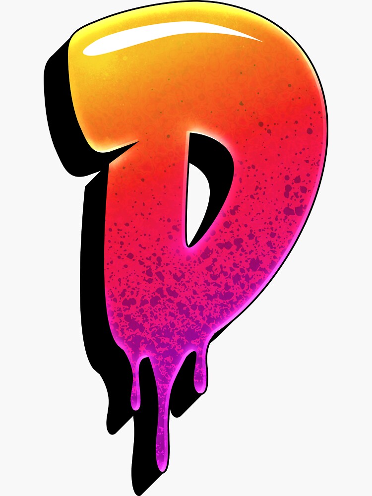 "Graffiti Letters D Letter Colorful Paint Splash Style" Sticker for ...