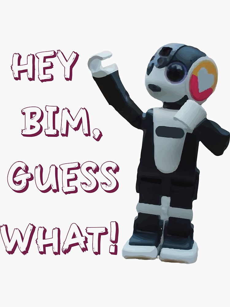 "Hey Bim guess what " Sticker for Sale by LC-SHOP | Redbubble