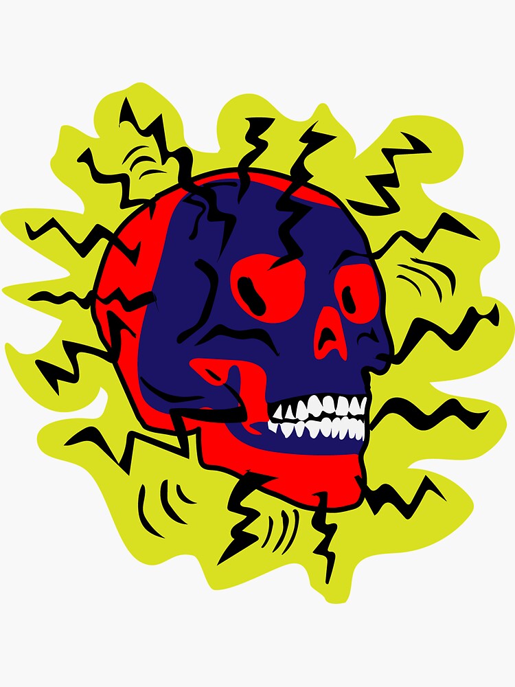 "Electric Skull | Aura Nova Designs" Sticker for Sale by shopauranova ...