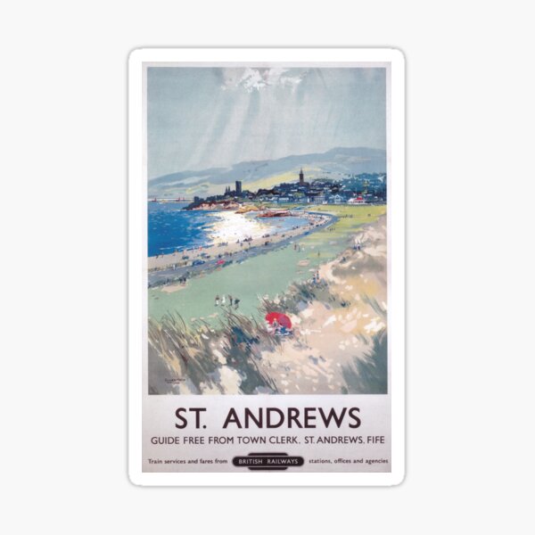 "St Andrews, Scotland - BR, ScR - Vintage Railway Travel Poster - 1950s ...