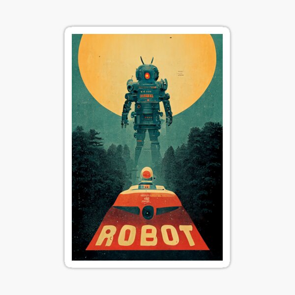 "Retro Robot" Sticker for Sale by HmmmWoah | Redbubble