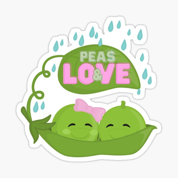 "Peas And Love (Fun, Cute, Bright Design...)" Sticker for Sale by ...