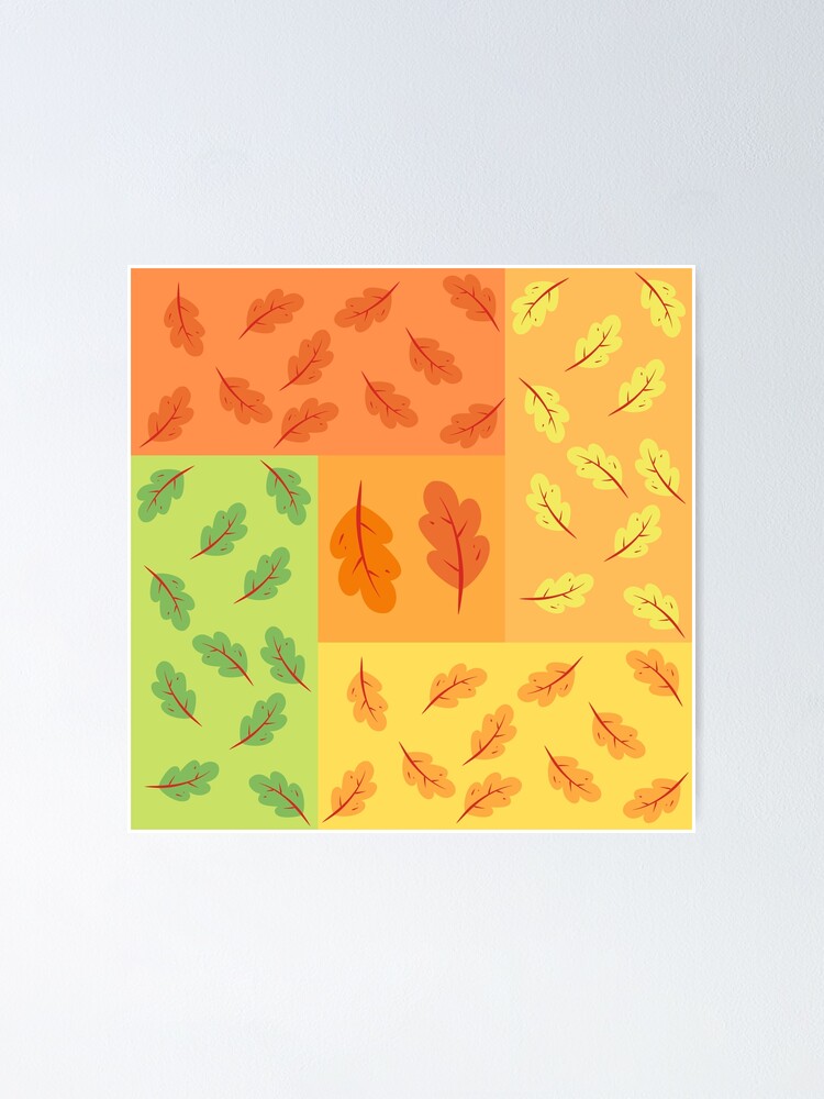 Póster «Fondo colorido y patrón de hojas al azar» de NUSUSDREAM | Redbubble