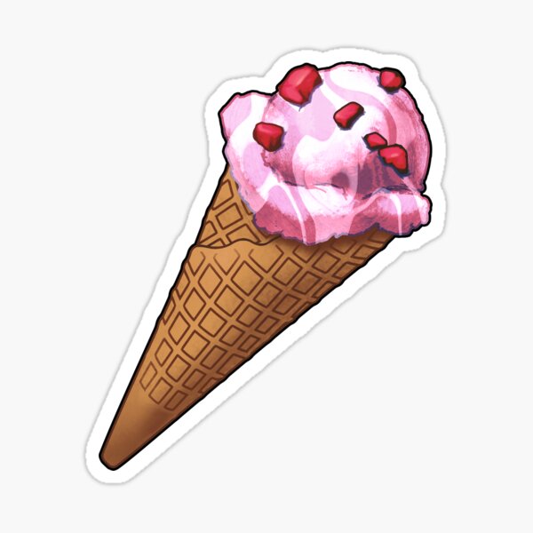 "Raspberry Ice Cream Cone" Sticker for Sale by torchbrenner | Redbubble