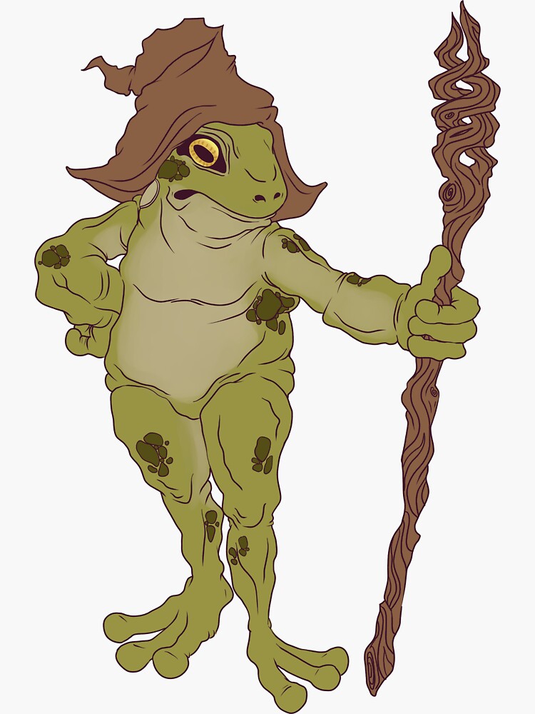 "Frizard (or Frog Wizard)" Sticker for Sale by WurmArt | Redbubble