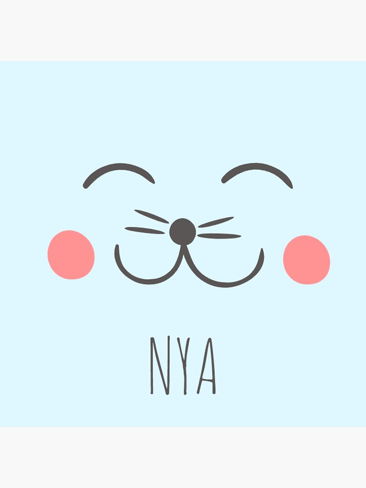 "Square Nya Cat Blue" Sticker for Sale by deiw | Redbubble