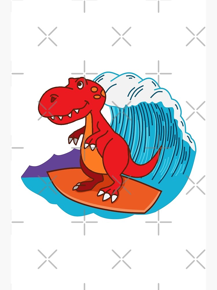 "Chibi T-Rex Surfing " Poster for Sale by GlennLandasWSS1 | Redbubble