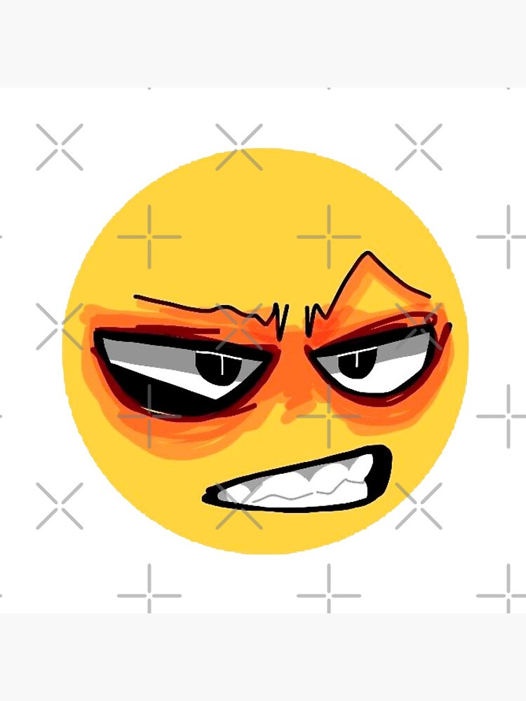 "Angry Cursed Emoji TikTok MEME Face" Throw Pillow for Sale by ...