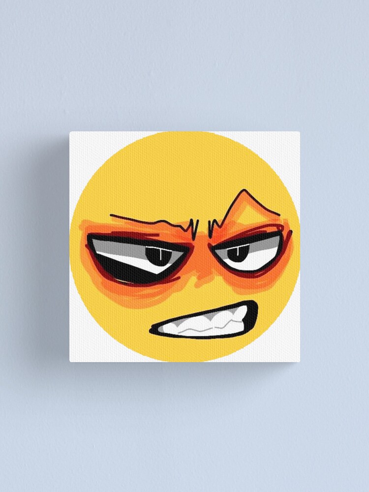 "Angry Cursed Emoji TikTok MEME Face" Canvas Print for Sale by ...