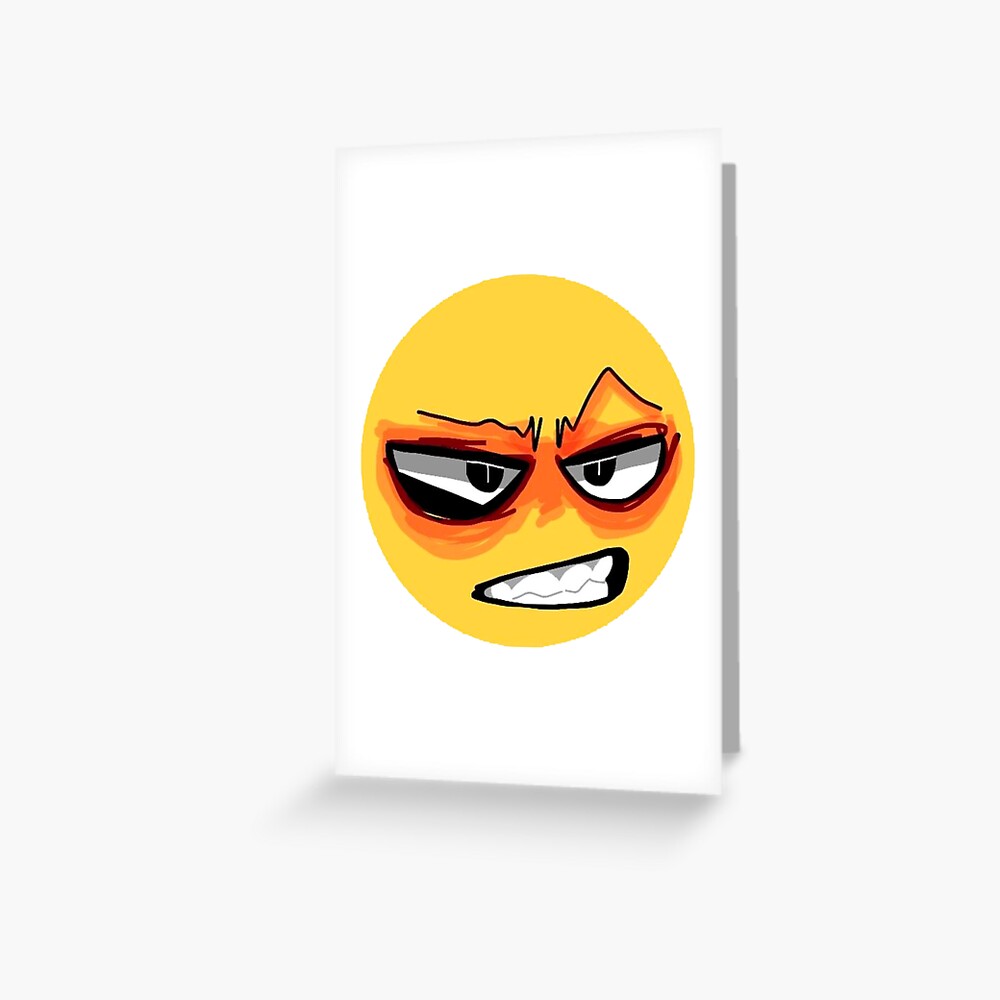 "Angry Cursed Emoji TikTok MEME Face" Greeting Card for Sale by ...