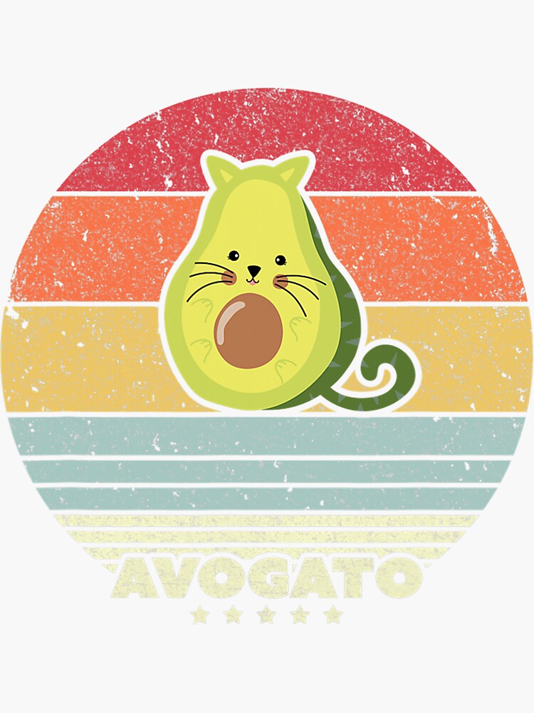 Avogato Retro Cat Avocado Cinco De Mayo Sticker For Sale By