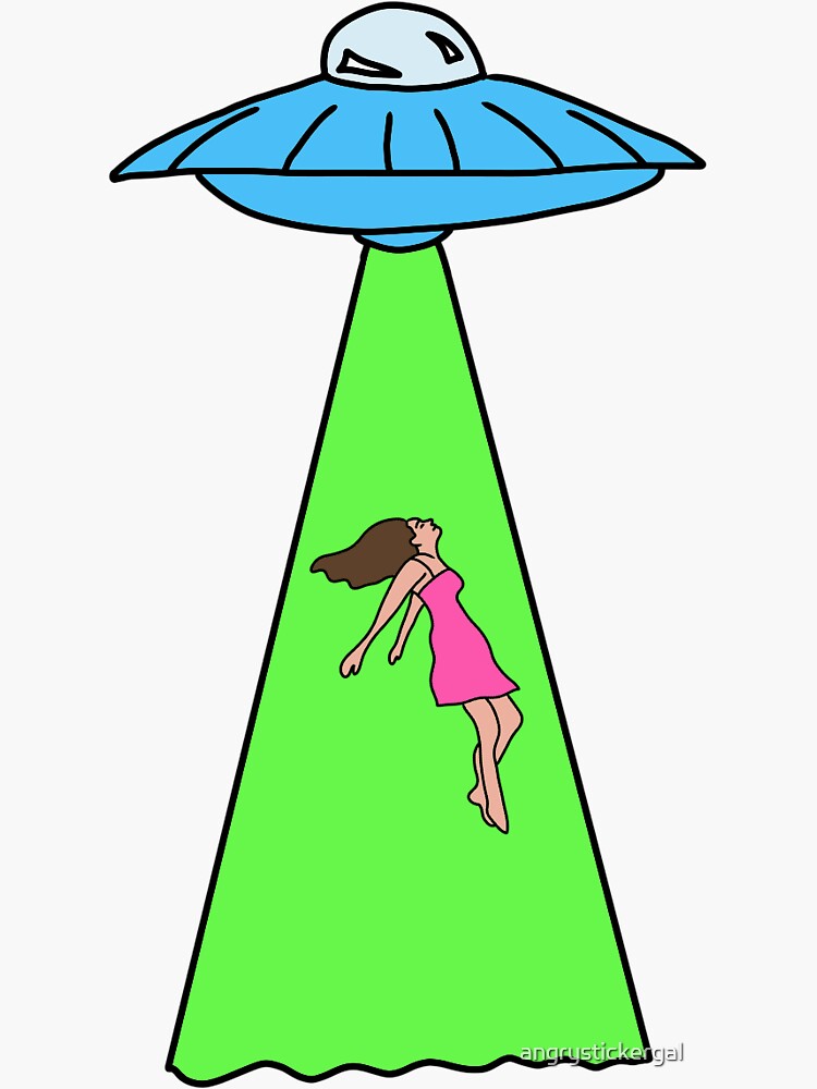 "Alien Abduction " Sticker for Sale by angrystickergal | Redbubble