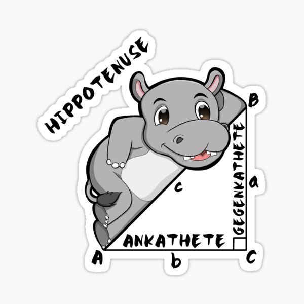 "Hippotenuse - The Pythagorean Theorem" Sticker for Sale by drawrero ...
