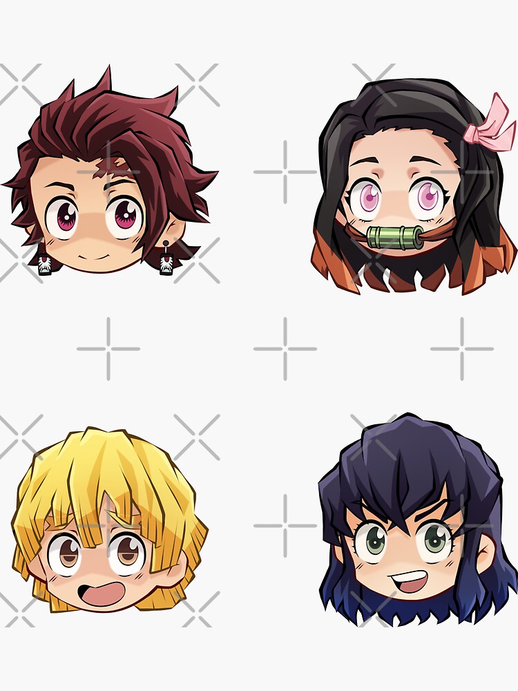 Pegatina «Kimetsu No Yaiba - Tanjiro, Nezuko, Zenitsu, Inosuke Sticker ...