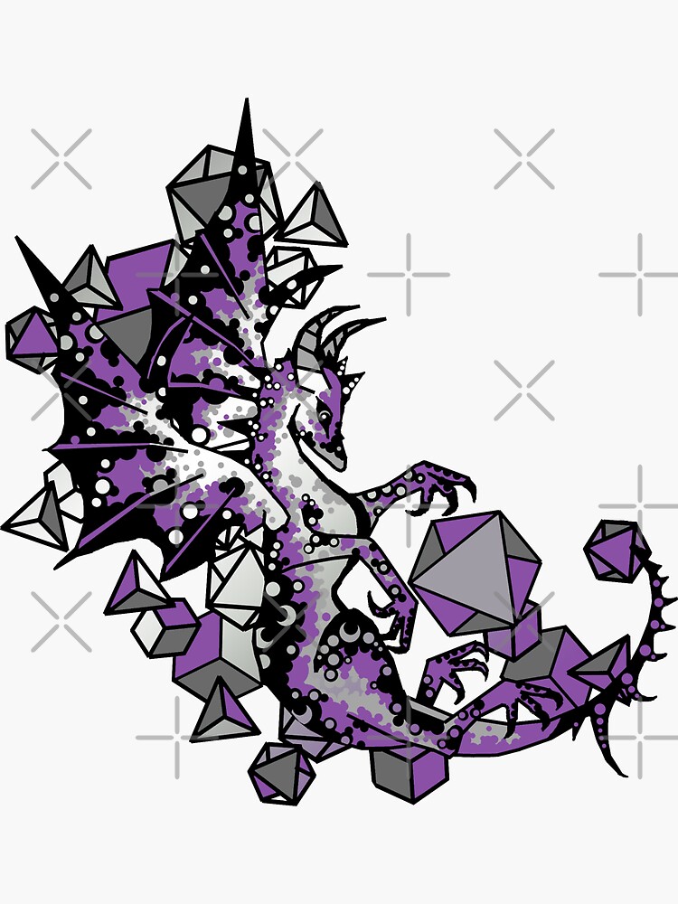 Dice Dragon Ace Pride Sticker For Sale By Rockgem Redbubble