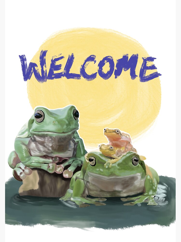 "Welcome Frog Family" Sticker for Sale by AthenasTemple | Redbubble