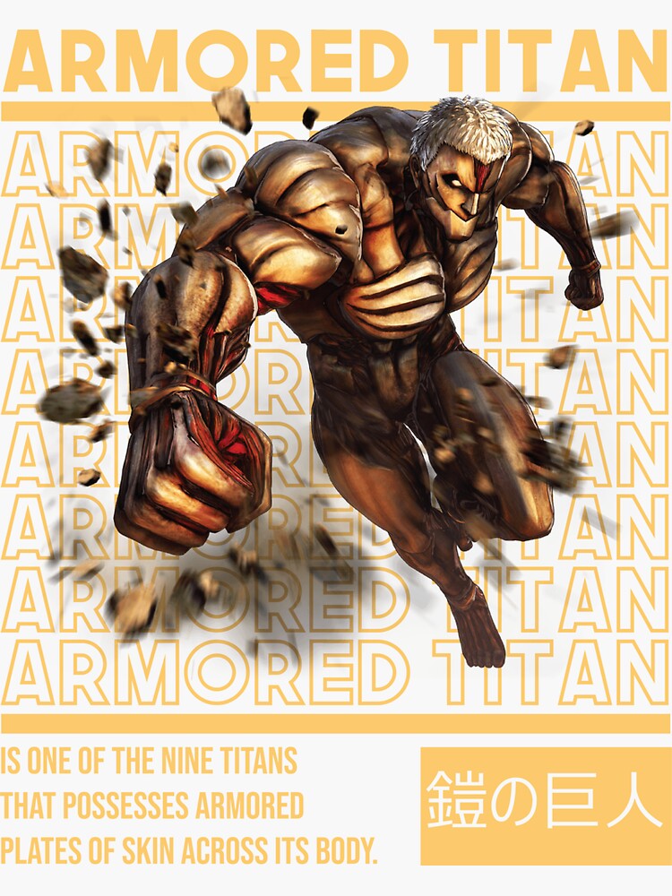"Reiner Braun Titan Form Attack On Titan [ The Armored Titan]" Sticker ...