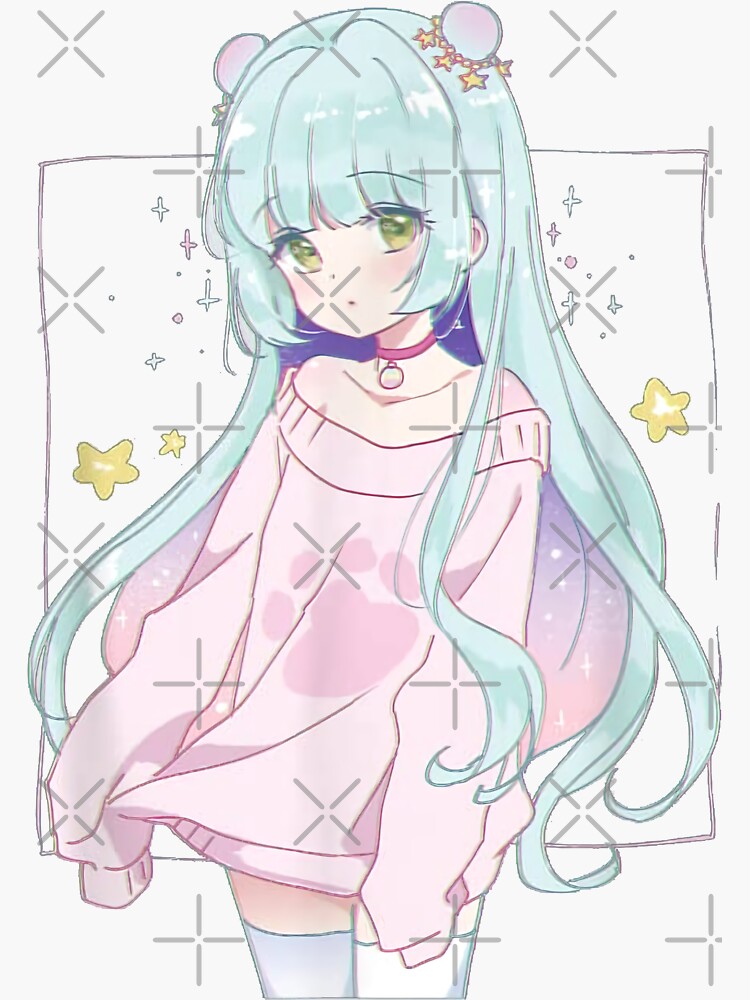 Galaxy Pastel Cat Girl Sticker For Sale By Levitheotaku Redbubble
