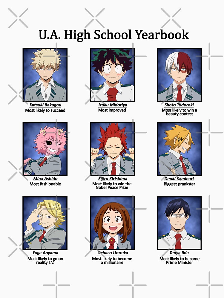 "My Hero Academia Yearbook Back-To-School Design, Class 1-A" T-shirt ...