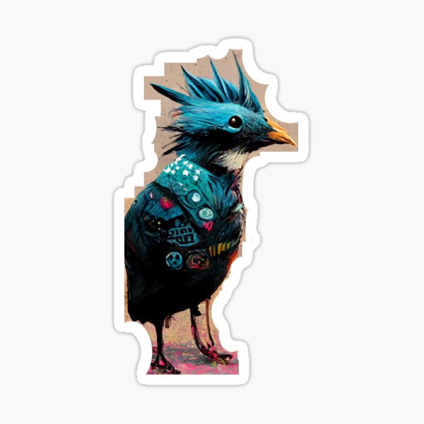 "Pastel Punk Blue Bird" Sticker for Sale by Dimensionaught | Redbubble