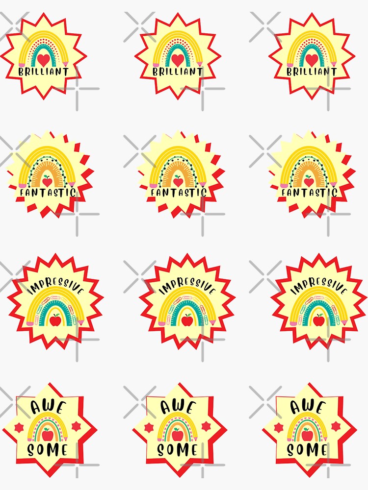 "Assorted Fun Colourful Rainbow Teacher Parent Reward Motivational ...