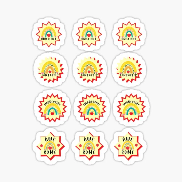 "Assorted Fun Colourful Rainbow Teacher Parent Reward Motivational ...