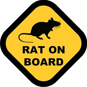 "rat on board bumper sticker (yellow)" Sticker for Sale by xoxomolls ...
