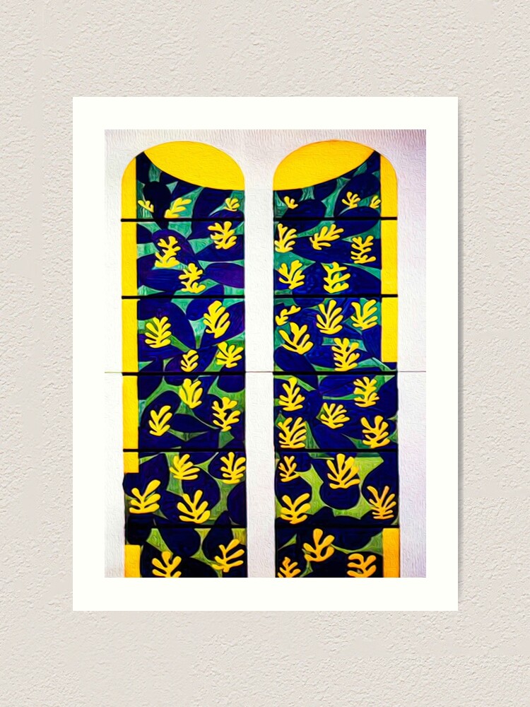 "Henri Matisse, tree of life stained glass behind the altar in the ...
