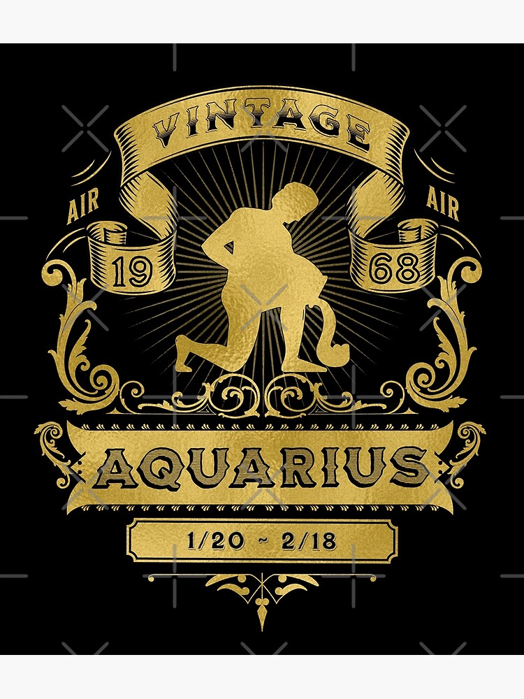 "The Zodiac Sign of Aquarius Golden Vintage 1968" Poster for Sale by ...