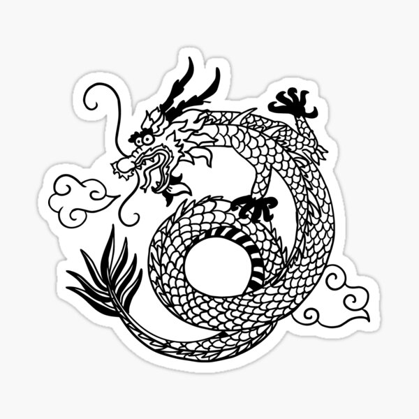 "White Japanese Dragon" Sticker for Sale by Jade-Fantasy | Redbubble