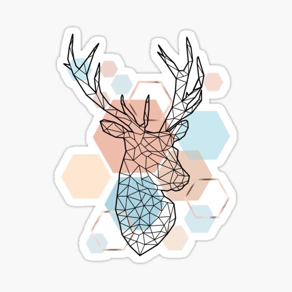 "Low Poly Deer Geometric Design" Sticker for Sale by drawrero | Redbubble