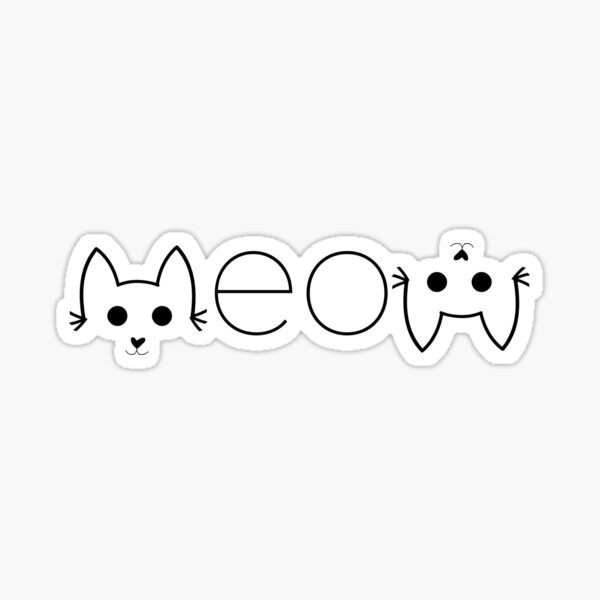 "Meow " Sticker for Sale by JaneDesignsForU | Redbubble