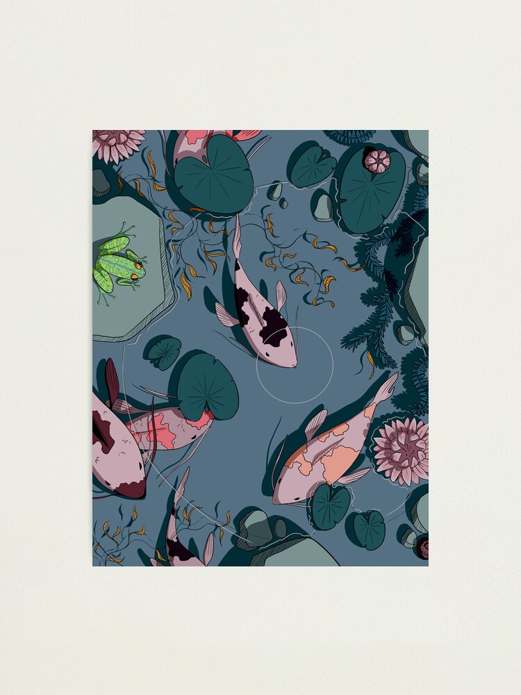 "Anime koi fish pond light aesthetic japanese lofi background scenery ...